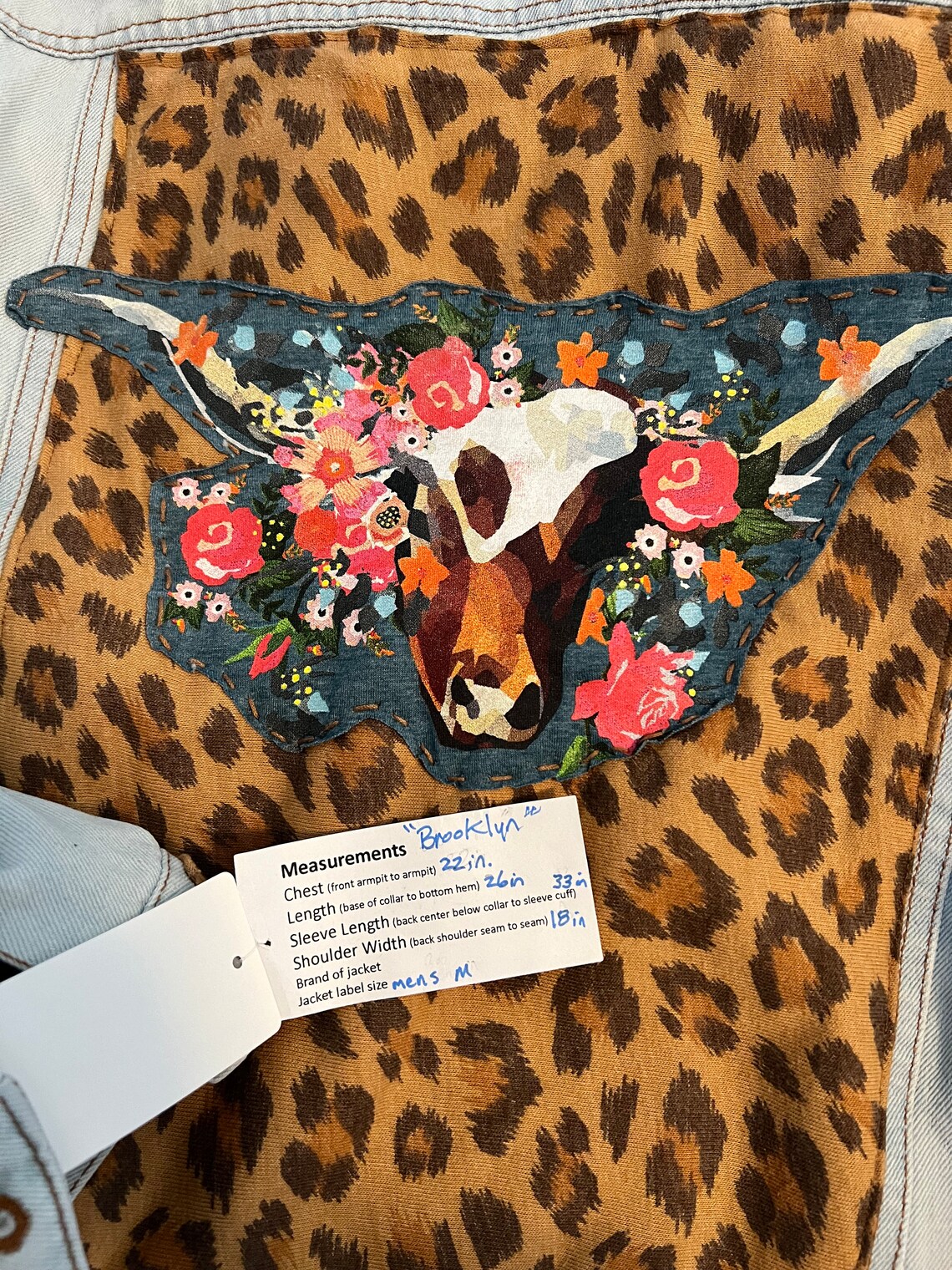 Lainey the Longhorn. is a Unique Cowgirl Western Jean Jacket, Leopard ...