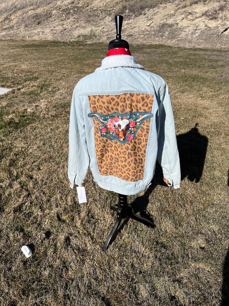 Lainey the Longhorn. is a Unique Cowgirl Western Jean Jacket, Leopard ...