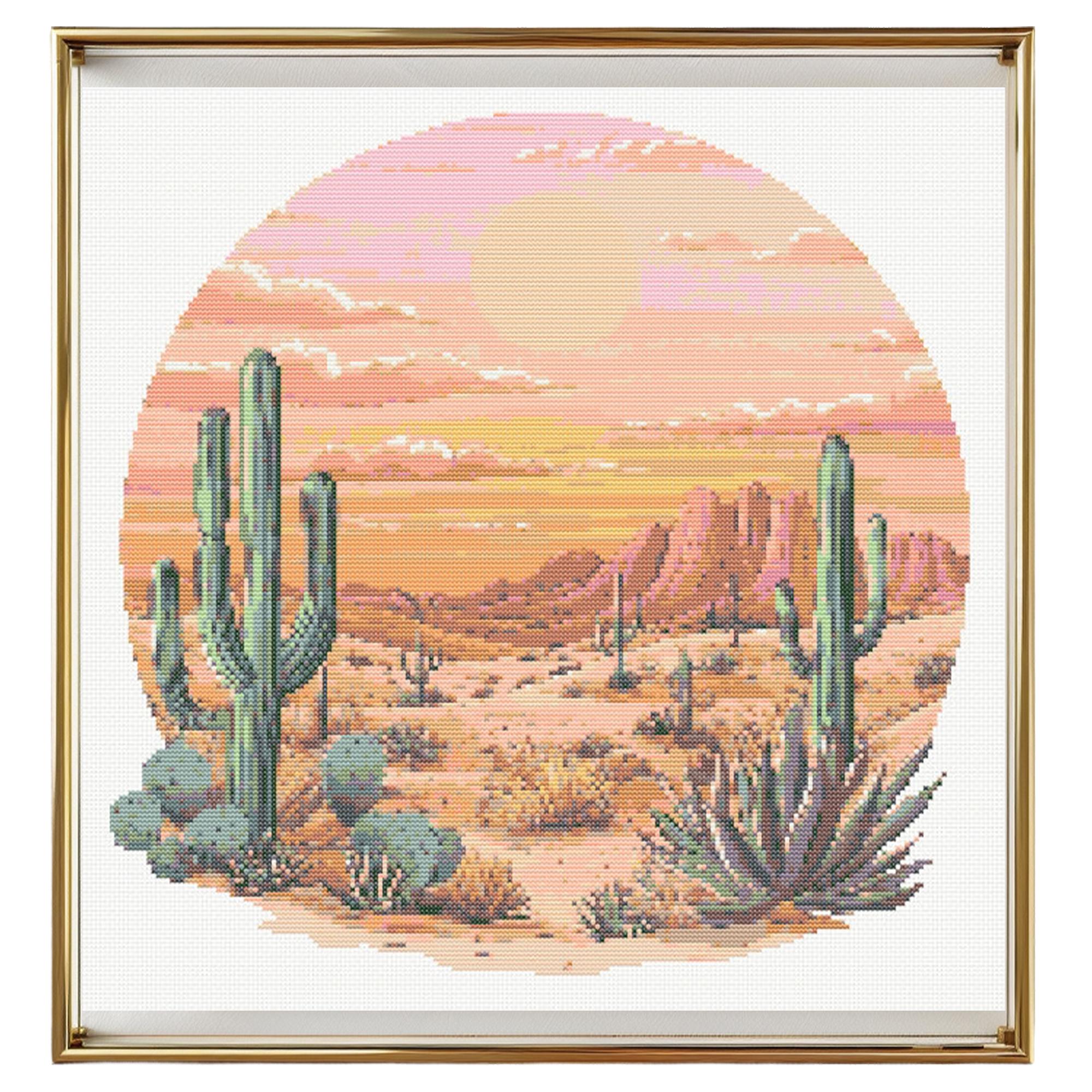 Desert Cross Stitch Pattern Instant PDF Download Desert Sunset ...