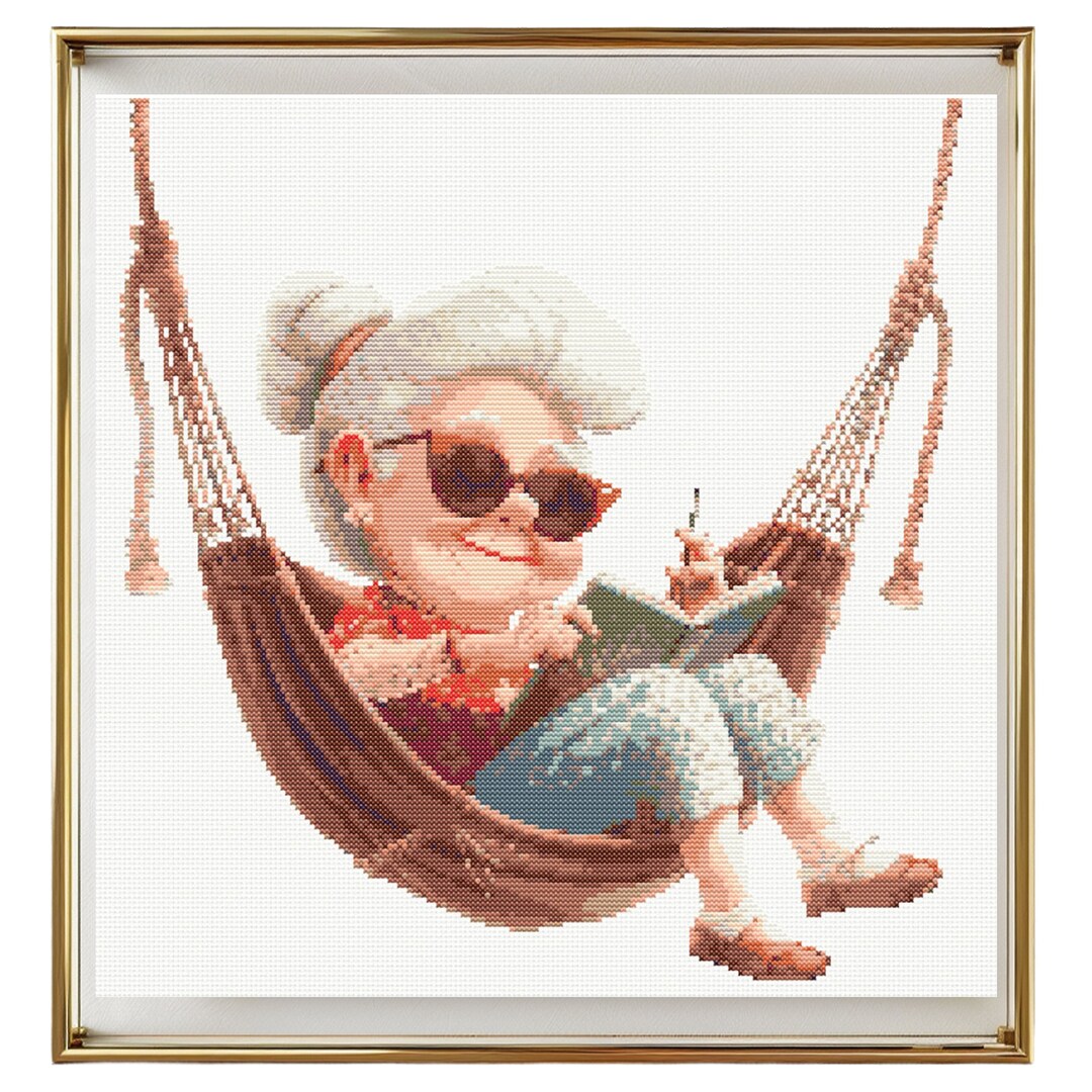 Grandma Cross Stitch Pattern Instant PDF Download - Grandma in a ...