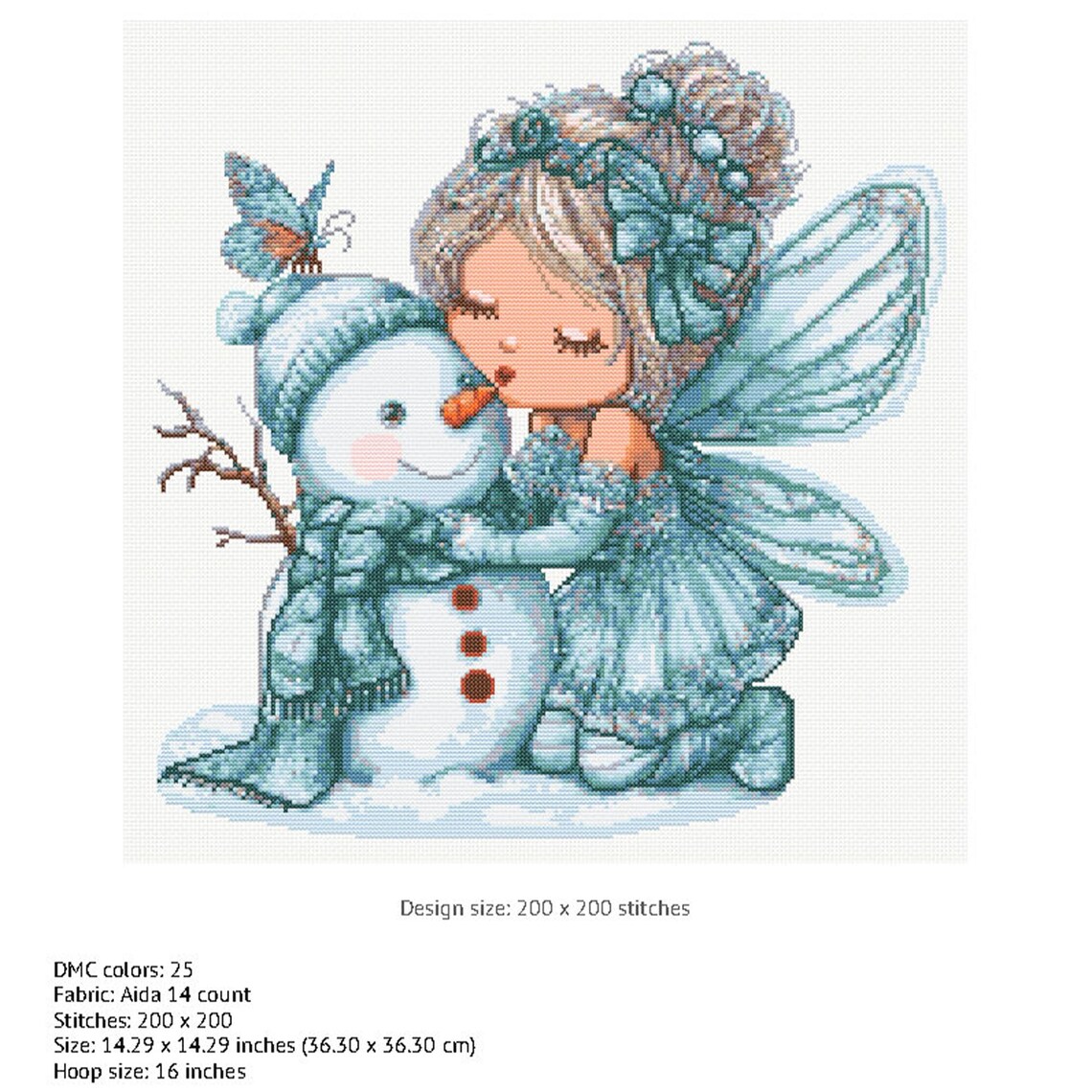 Fairy Cross Stitch Pattern Instant PDF Download - Winter Fairy and ...