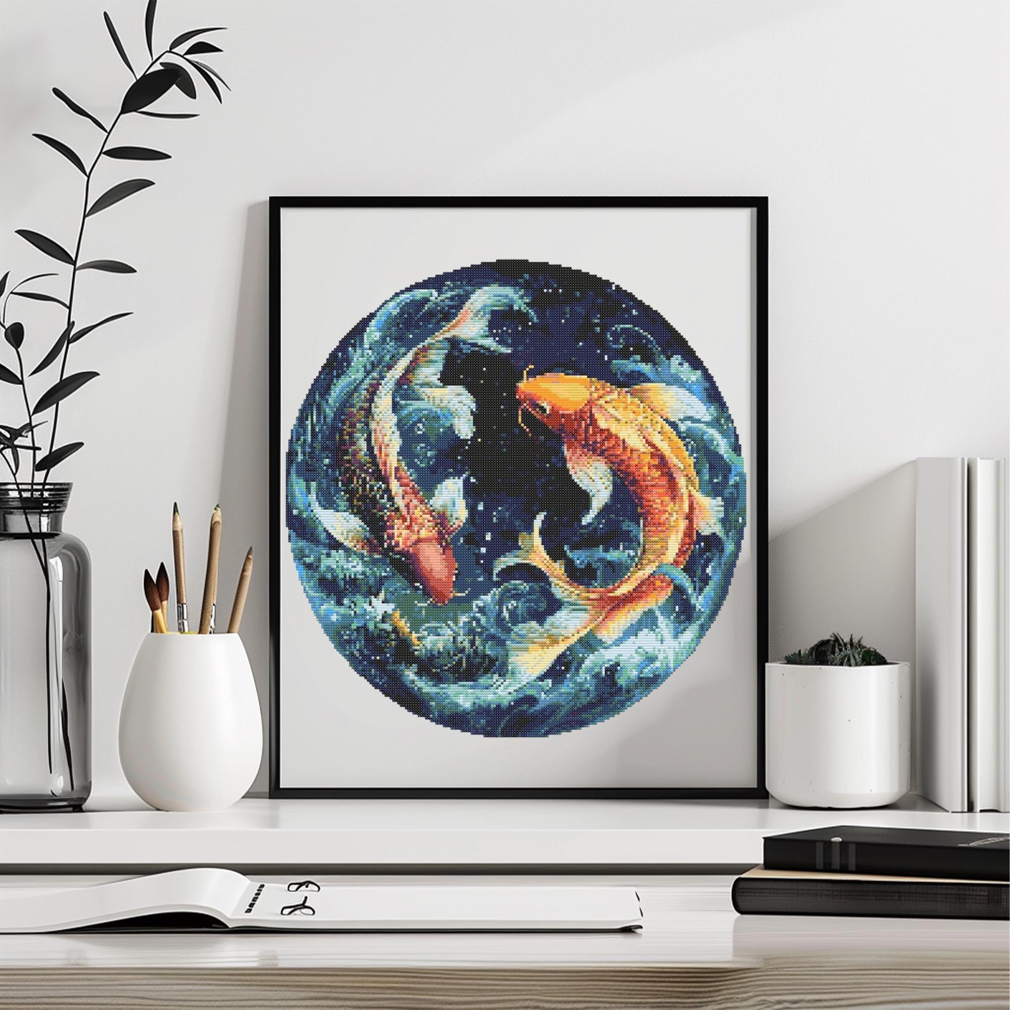 Pisces Cross Stitch Pattern Instant PDF Download - Pisces Watercolor ...