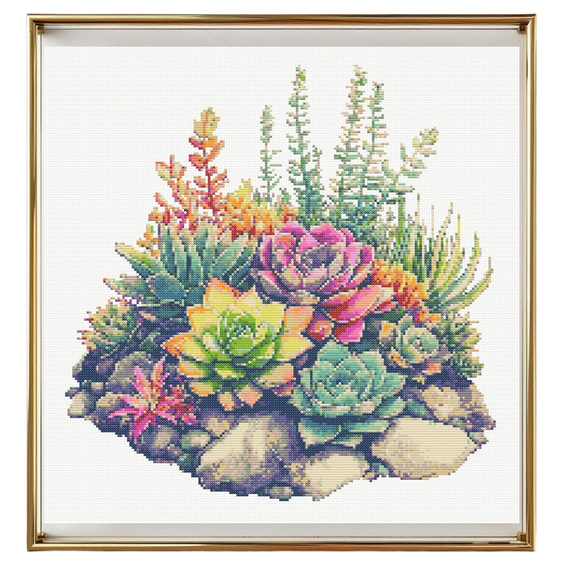 Succulents Cross Stitch Pattern Instant PDF Download - Colorful ...