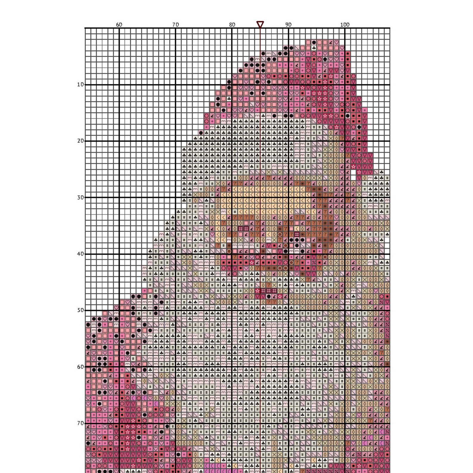 Santa Claus Cross Stitch Pattern Instant PDF Download - Pink Santa ...