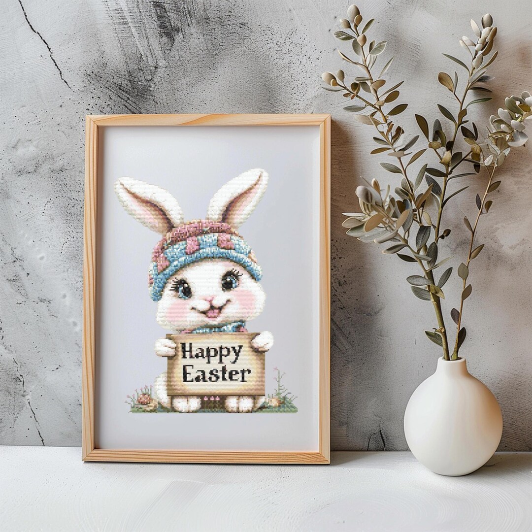 Easter Cross Stitch Pattern Instant PDF Download - Happy Easter ...