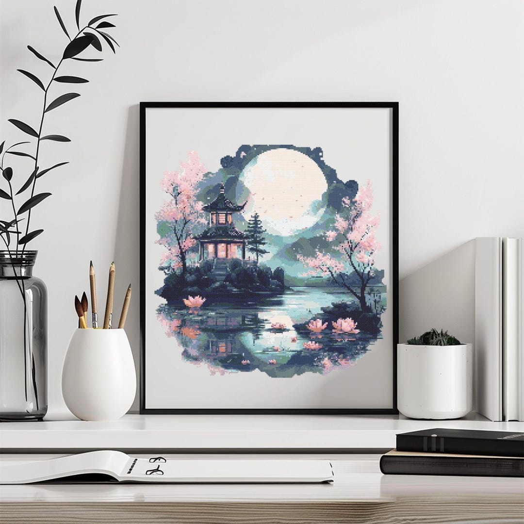 Mountain Cross Stitch Pattern Instant PDF Download - Mountain Sunset ...