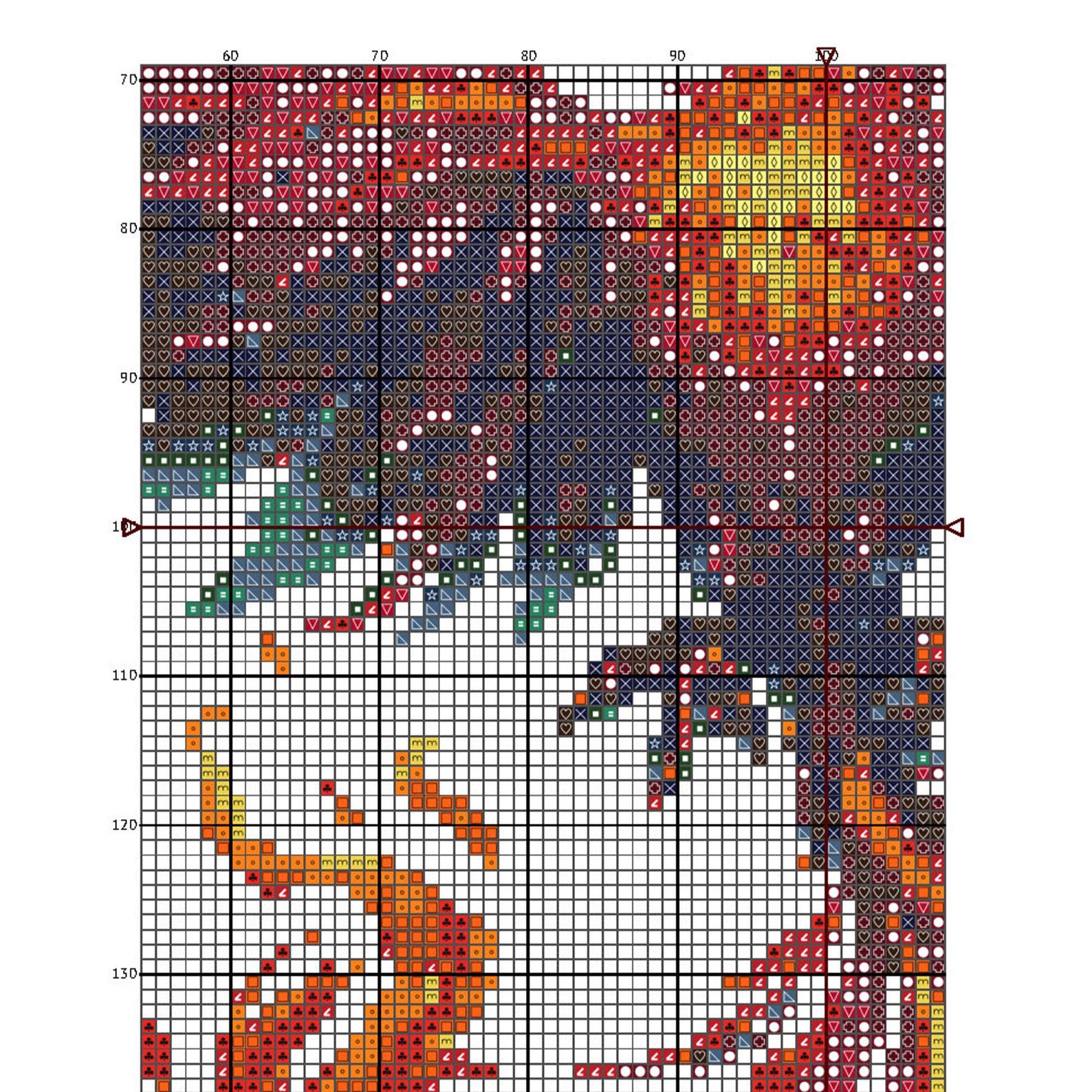 Phoenix Cross Stitch Pattern Instant PDF Download - Phoenix Watercolor ...