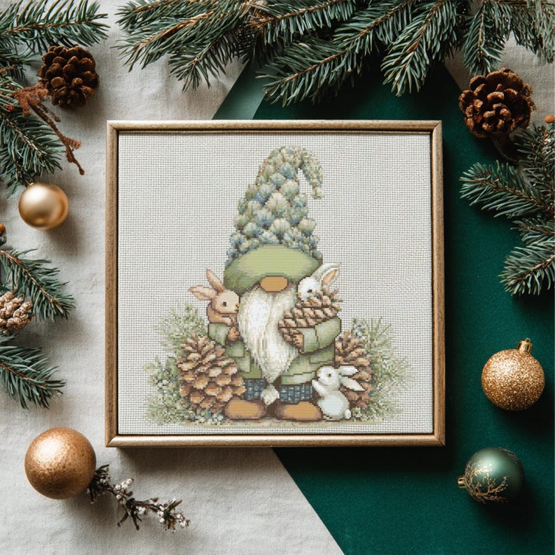 Gnome Cross Stitch Pattern Instant PDF Download - Forest Gnome and ...