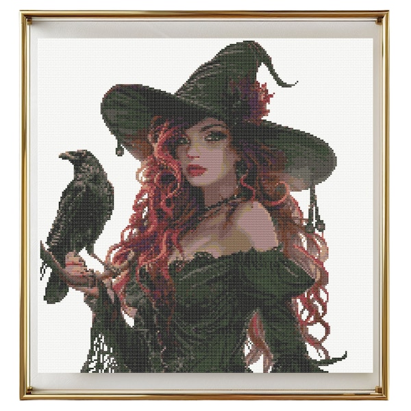 Witch Cross Stitch Pattern - Etsy
