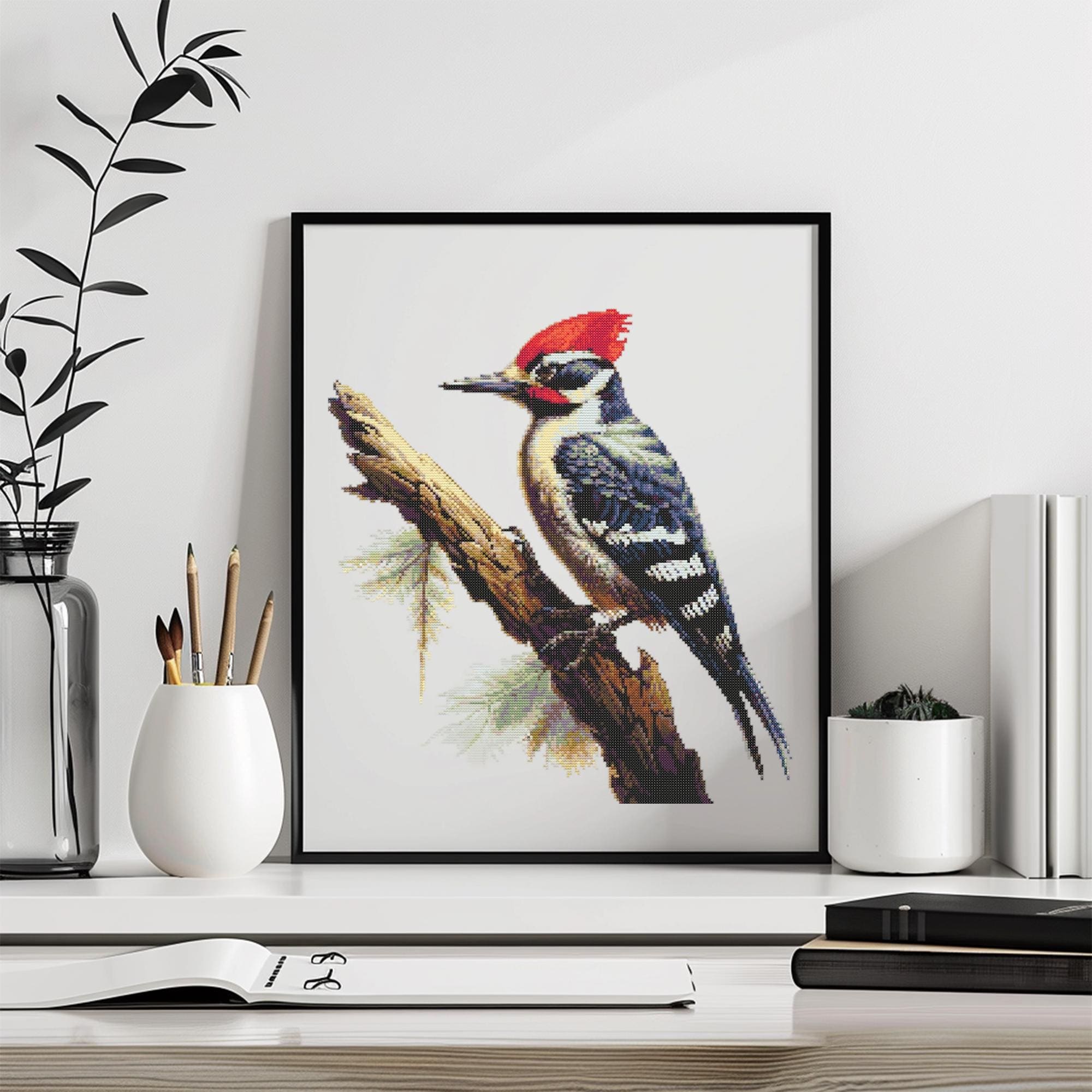 Woodpecker Cross Stitch Pattern Instant PDF Download - Woodland ...