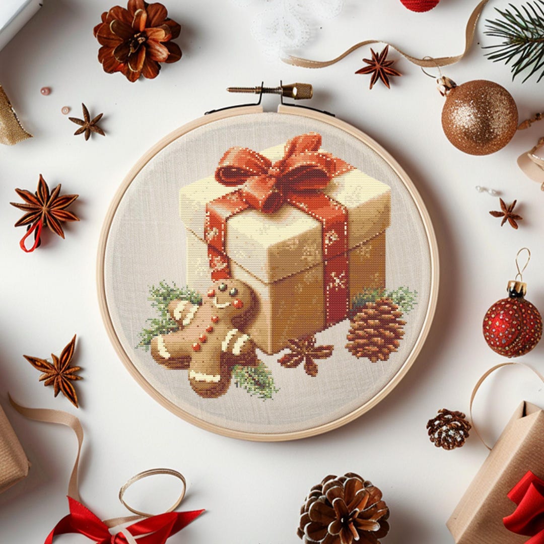Present Cross Stitch Pattern Instant PDF Download - Christmas Present ...