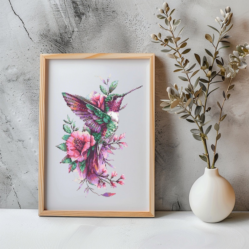 Hummingbird Cross Stitch Pattern Instant PDF Download - Hummingbird ...