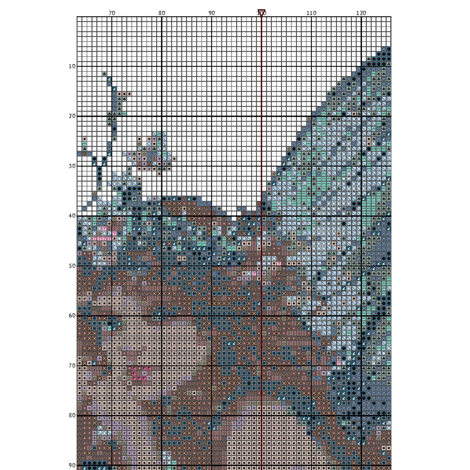 Fairy Cross Stitch Pattern Instant PDF Download - Blue Fairy Watercolor ...