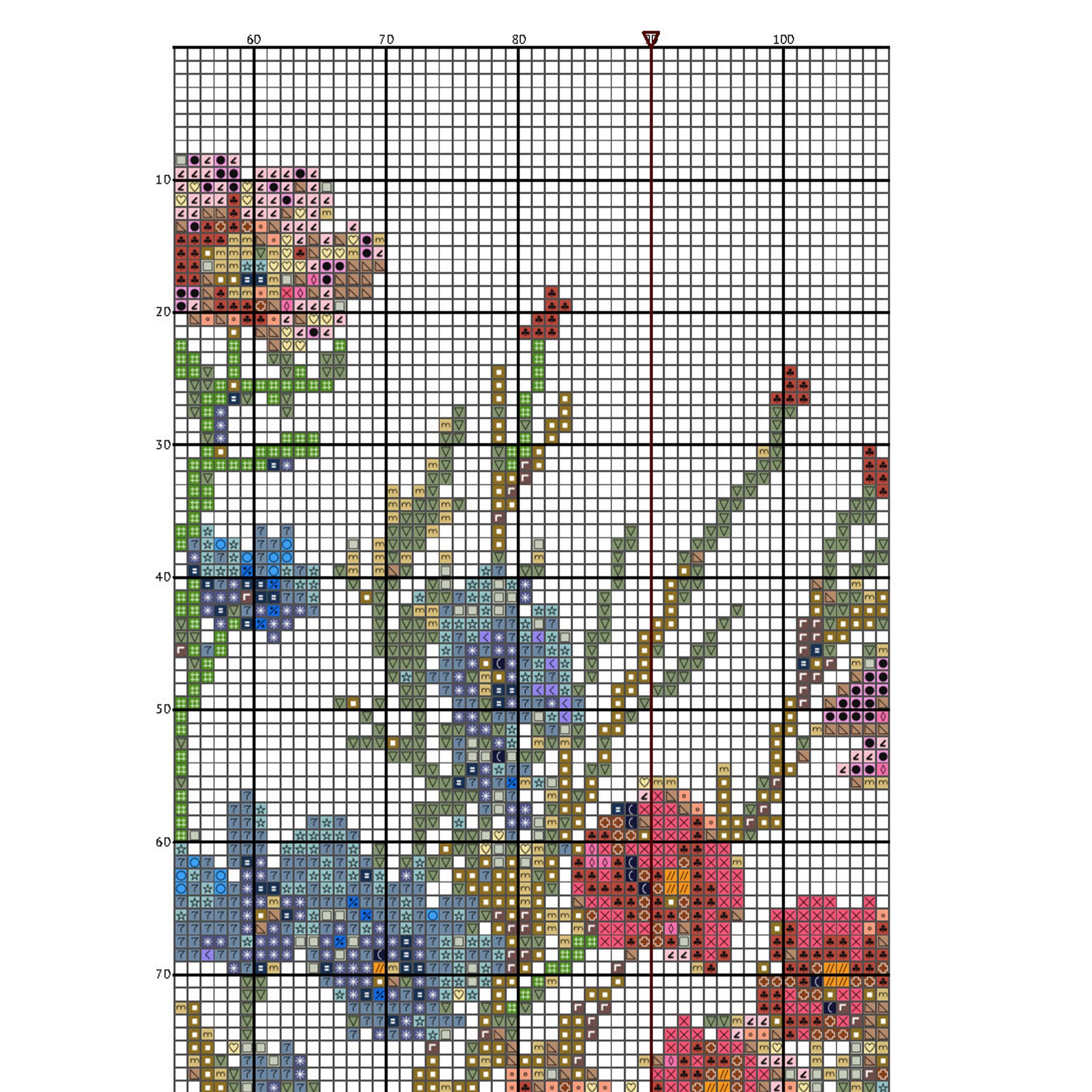 Wildflowers Cross Stitch Pattern Instant PDF Download Wildflowers in ...
