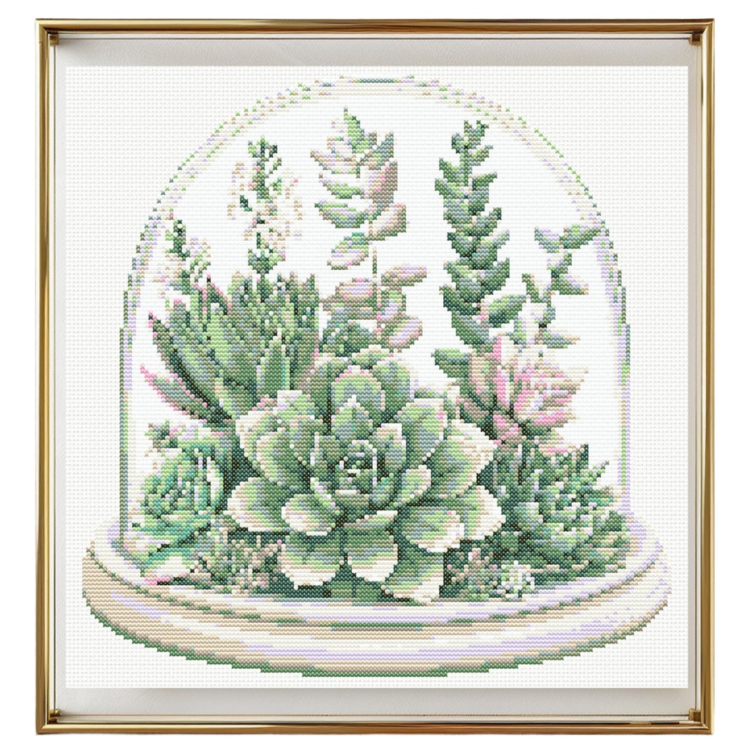 Succulent Plants Cross Stitch Pattern Instant PDF Download - Succulents ...