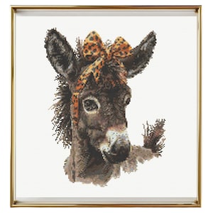 Donkey Cross Stitch Pattern Instant PDF Download - Donkey With Leopard ...