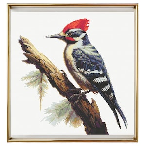 Woodpecker Cross Stitch Pattern Instant PDF Download - Woodland ...