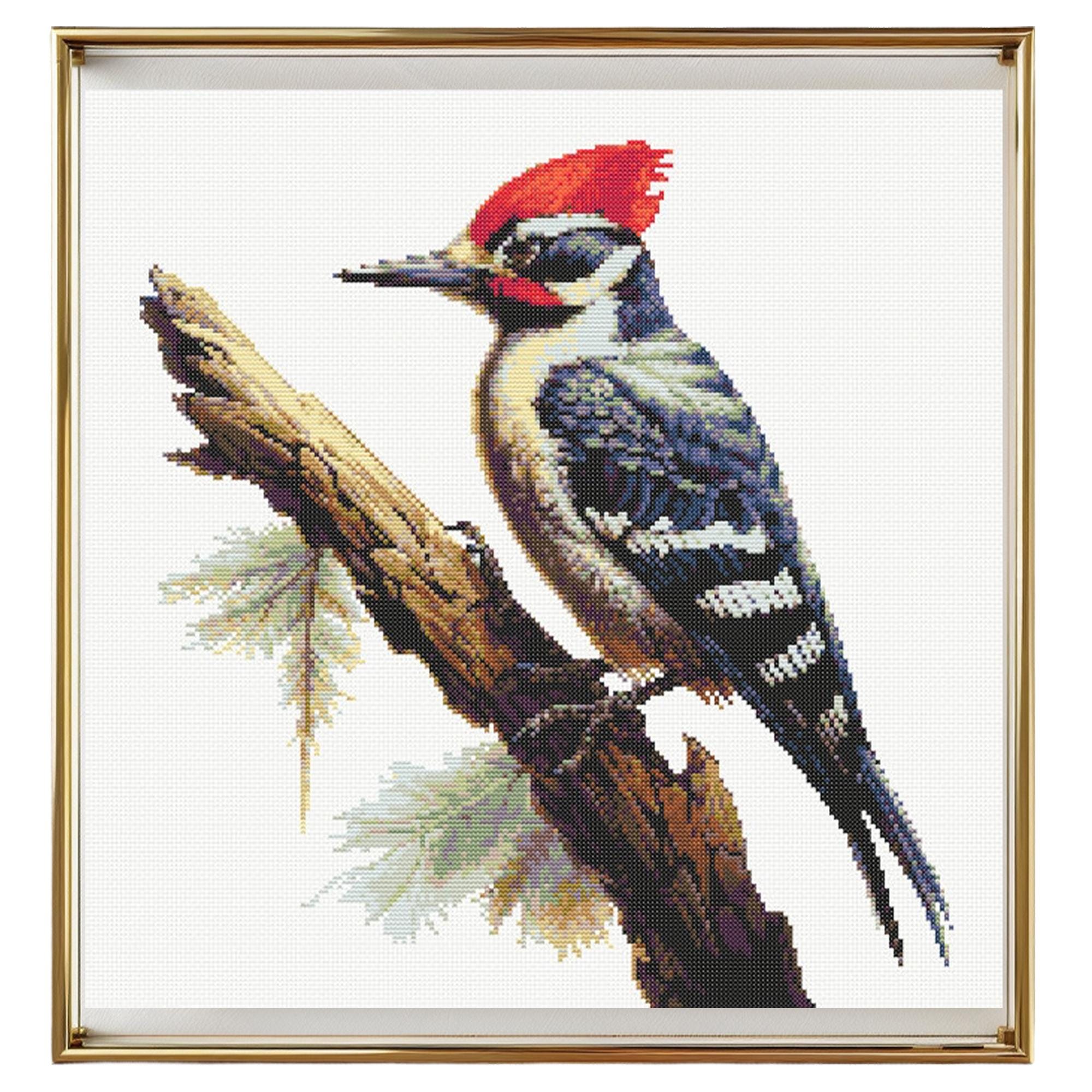 Woodpecker Cross Stitch Pattern Instant PDF Download - Woodland ...