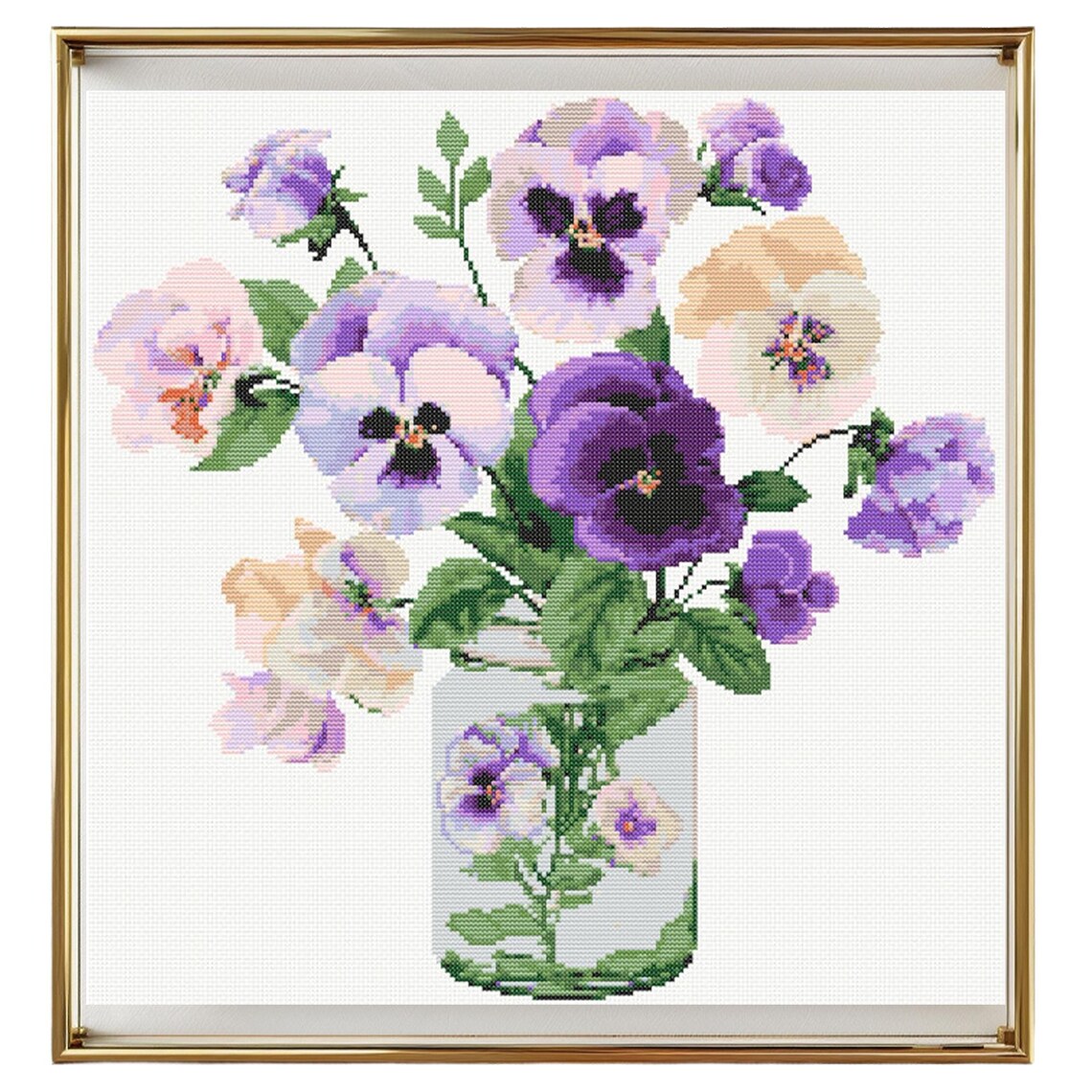 Violets Cross Stitch Pattern Instant PDF Download - Violets in a Jar ...