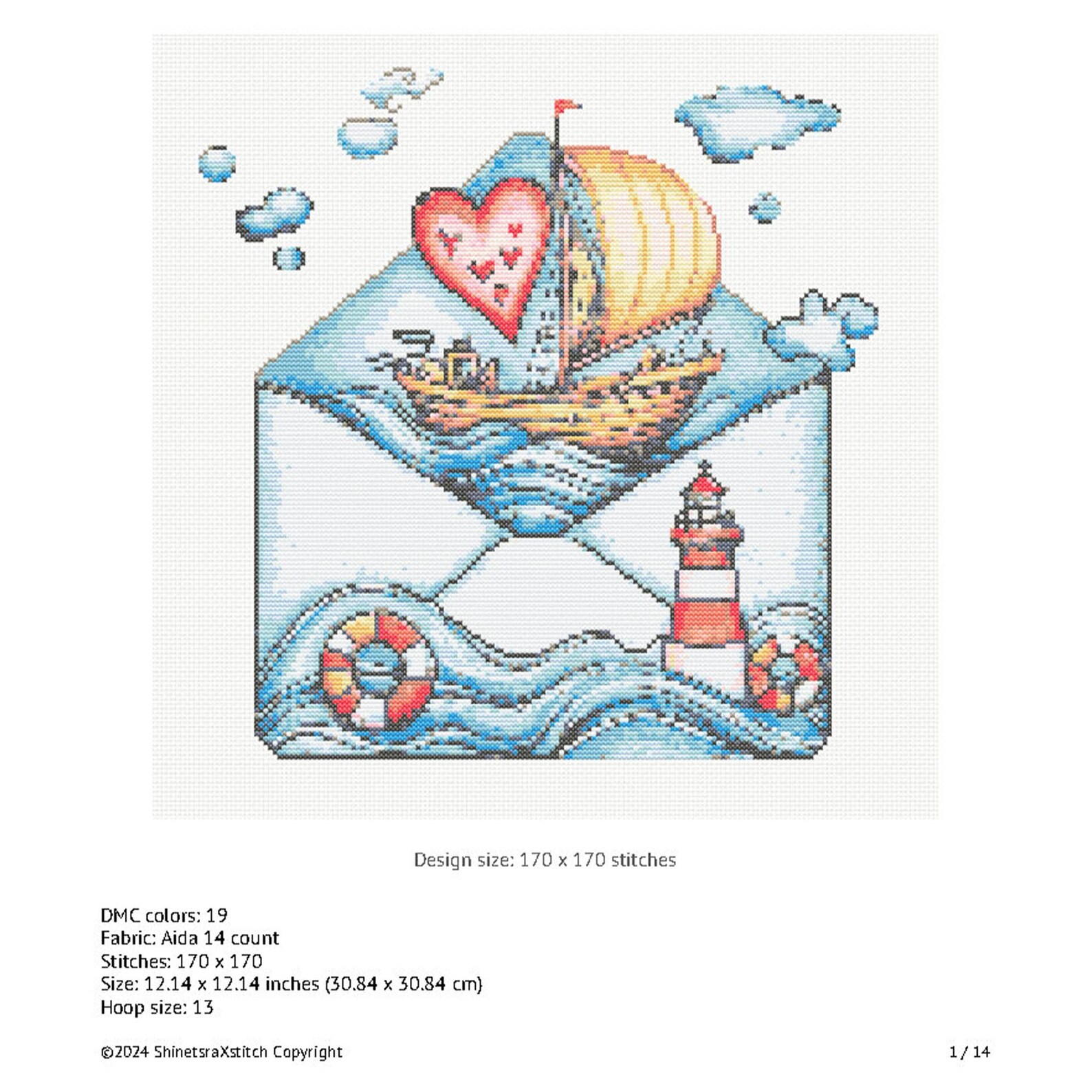 Envelope Cross Stitch Pattern Instant PDF Download - Whimsical Envelope ...