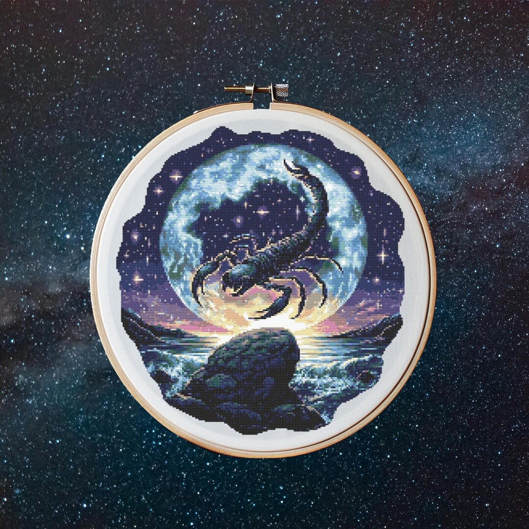 Scorpio Cross Stitch Pattern Instant PDF Download - Scorpio Watercolor ...