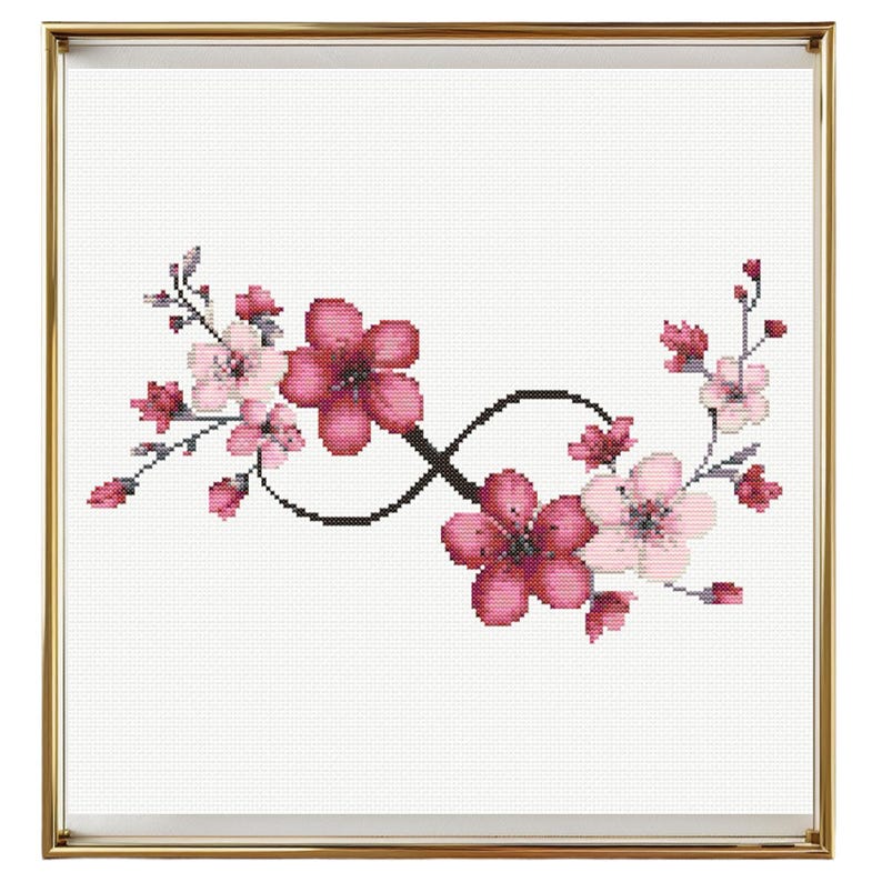 Infinity Symbol Cross Stitch Pattern Instant PDF Download -floral ...