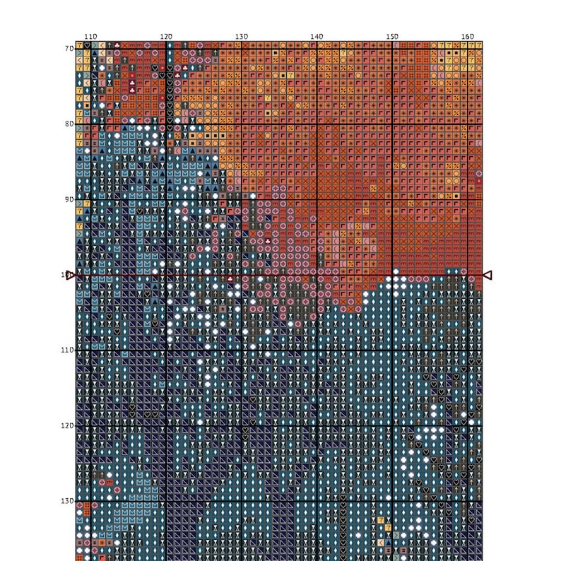Fox Cross Stitch Pattern Instant PDF Download - Fox Forest and Moon ...