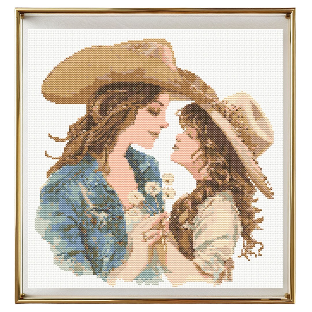 Mother and Daughter Cross Stitch Pattern Instant PDF Download - Mother ...