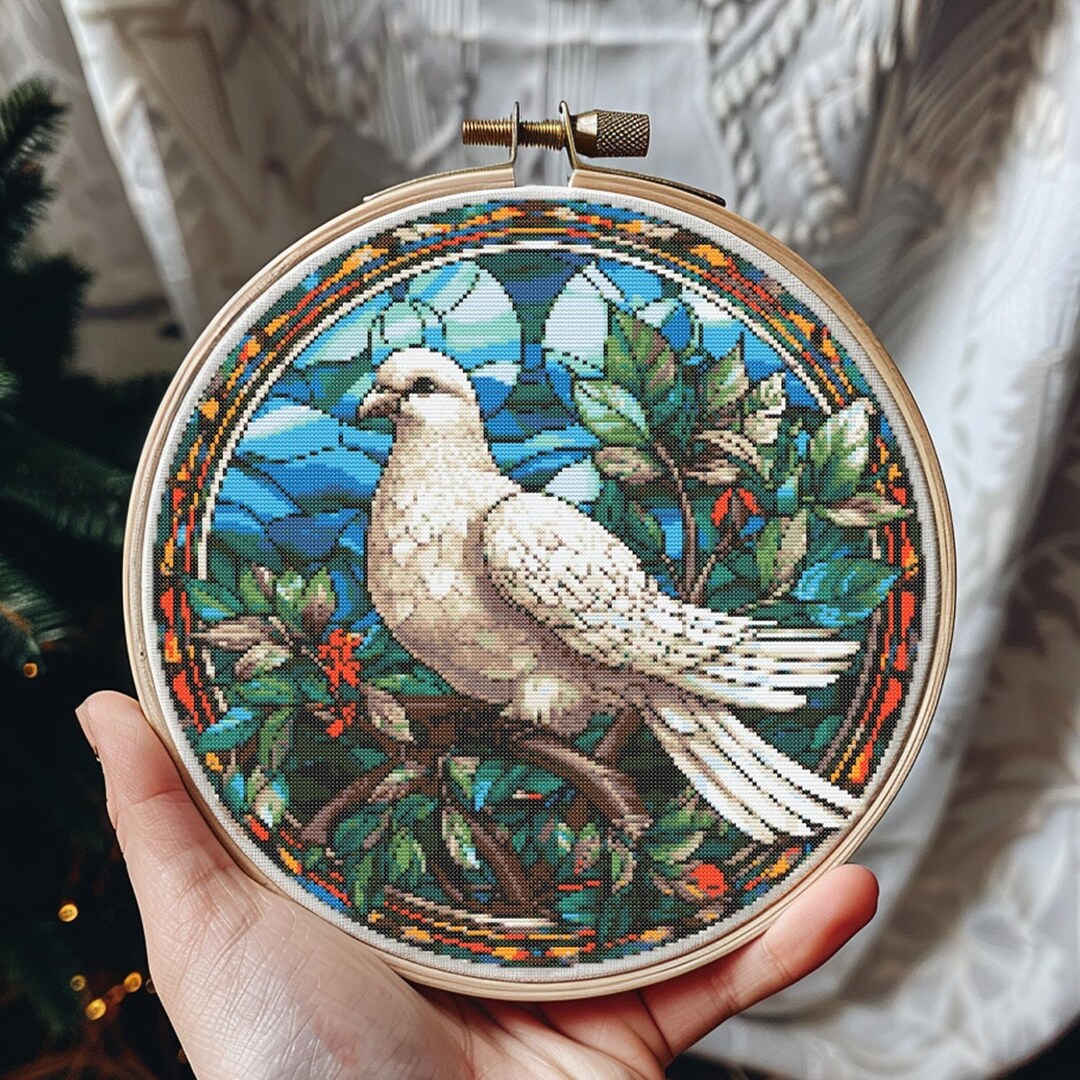 Dove Cross Stitch Pattern Instant PDF Download - White Dove Watercolor ...