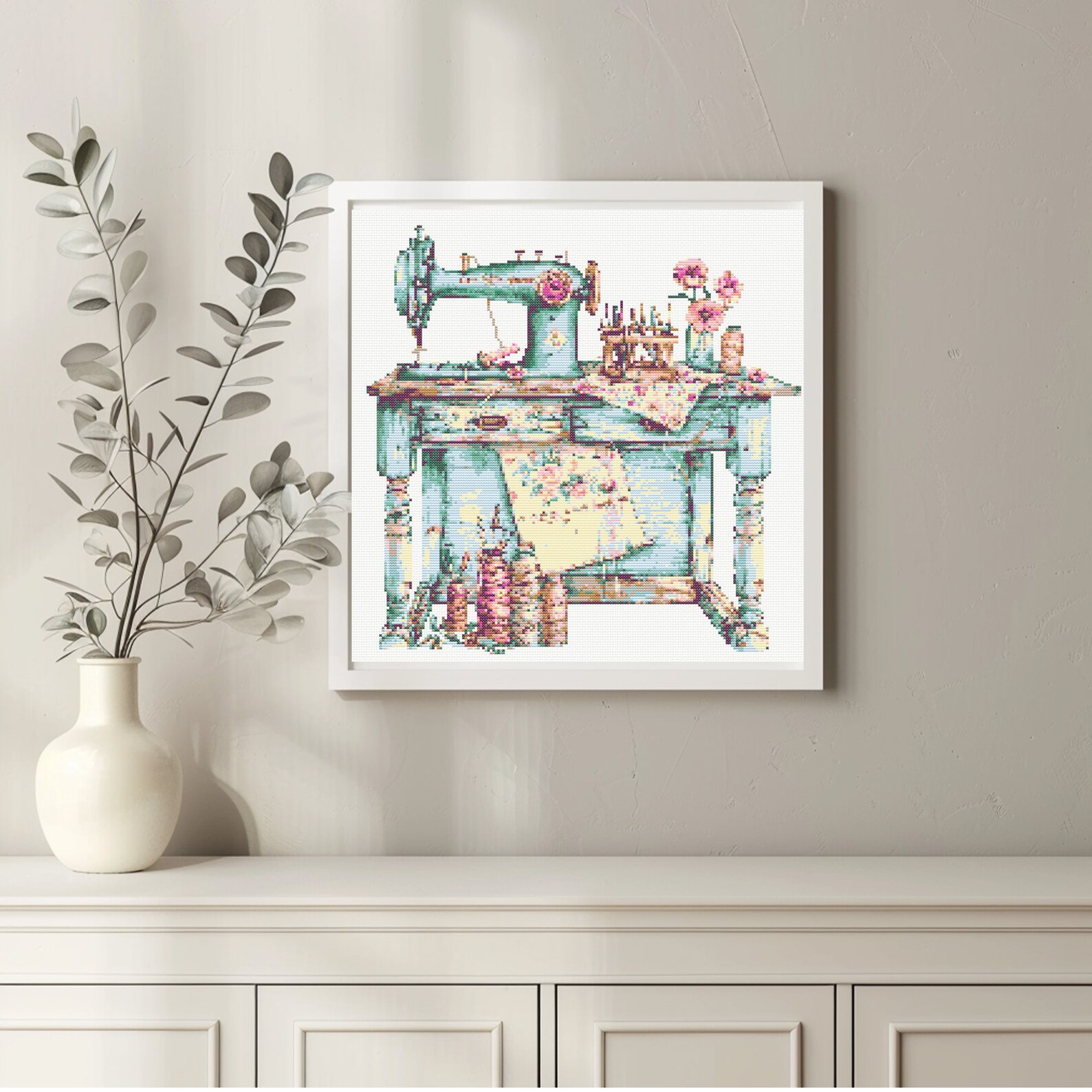Sewing Machine Cross Stitch Pattern Instant PDF Download Sewing Machine ...