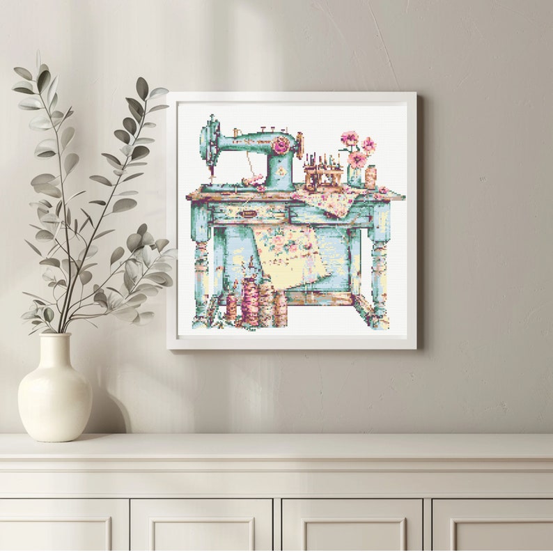 Sewing Machine Cross Stitch Pattern Instant PDF Download - Sewing ...