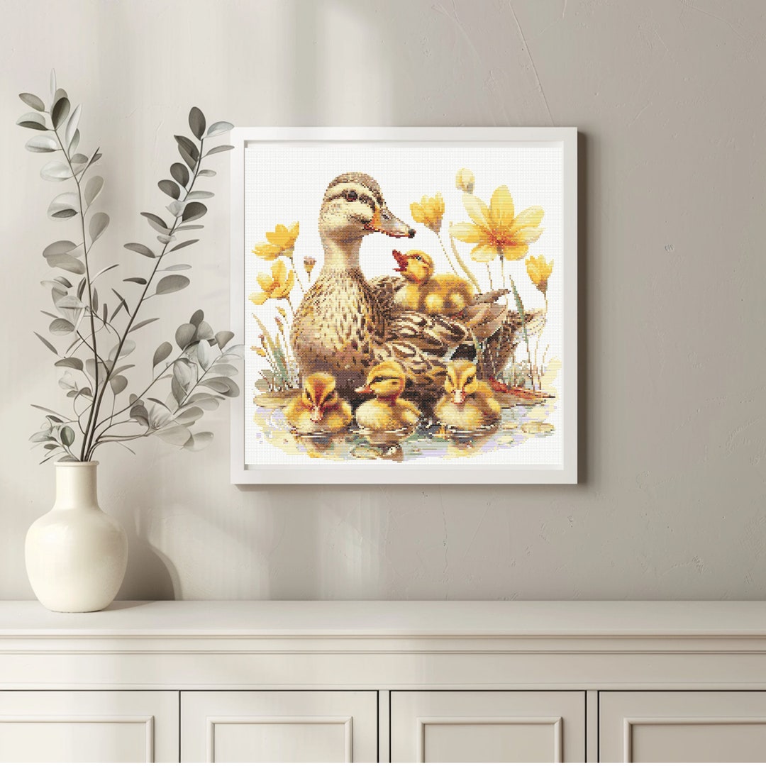 Duck Cross Stitch Pattern Instant PDF Download - Duck With Her ...