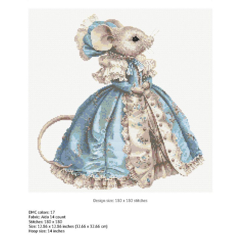 Mouse Cross Stitch Pattern Instant PDF Download - Victorian Mouse ...