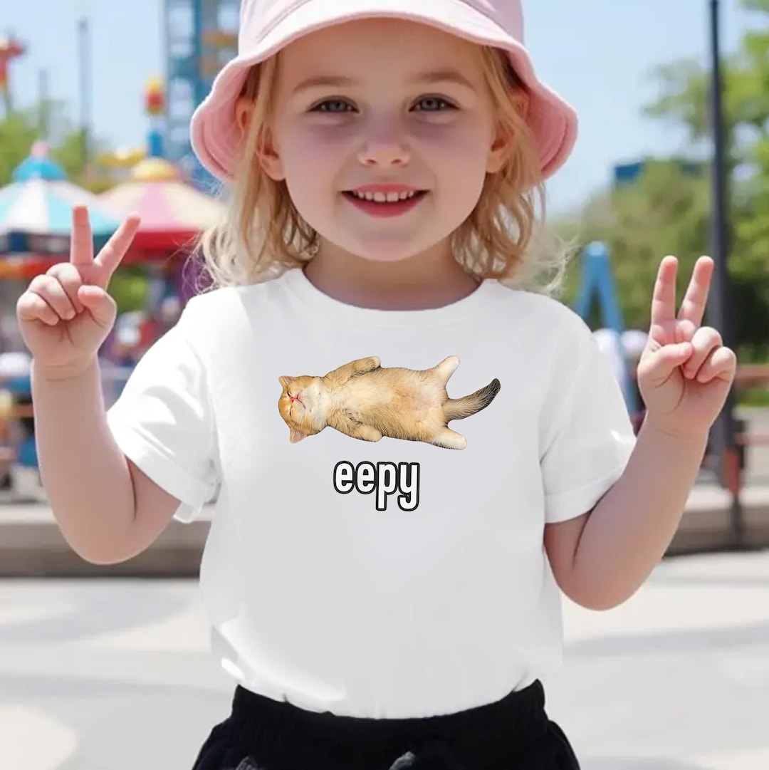 Eepy Cat Silly Sleepy Cat Meme T-shirt, Funny Cat Lover Tee, Unisex Casual Shirt for Men and ...