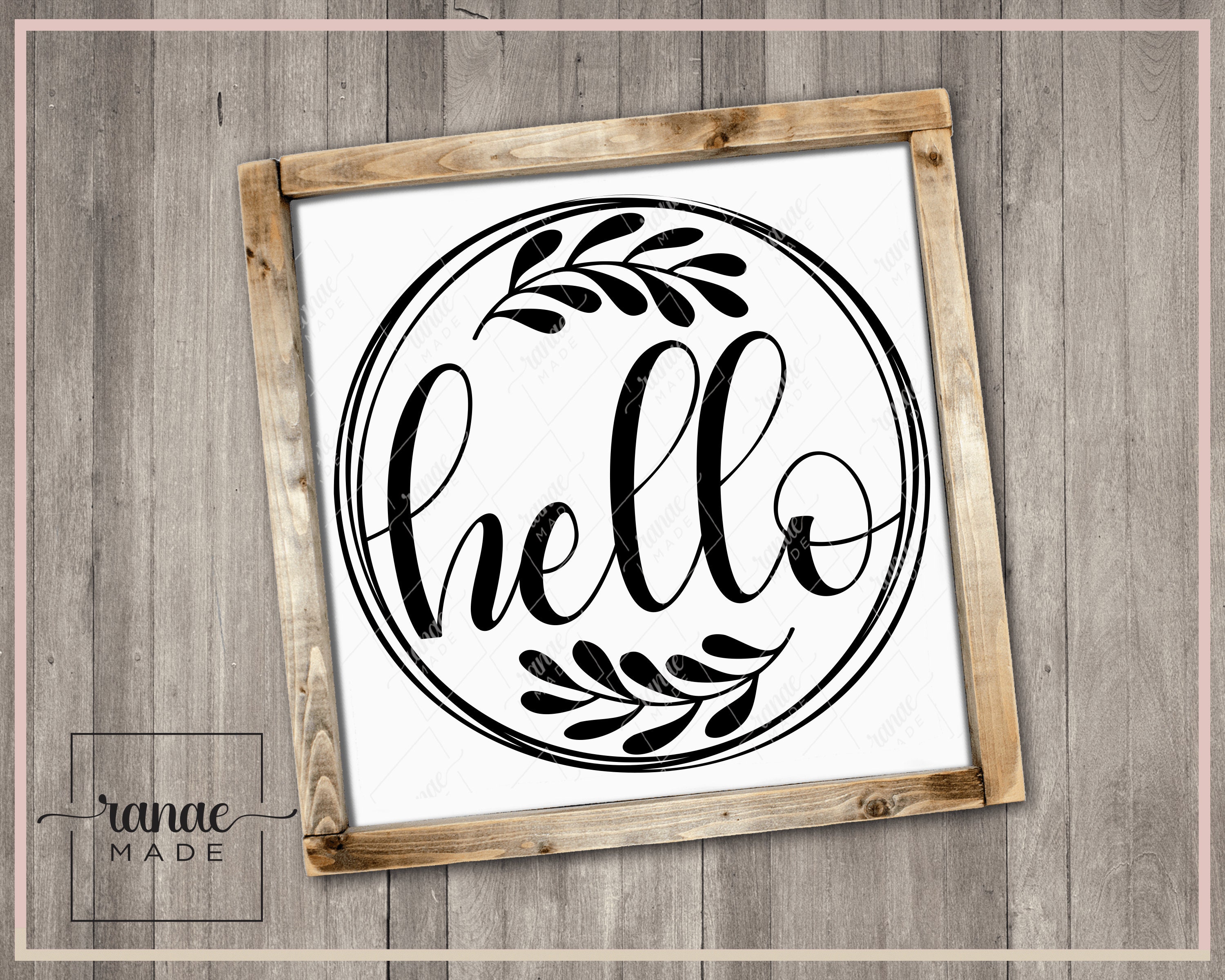 Hello Svg, Welcome Svg, Round Sign Svg, Hello Circle Svg, Door Decal ...