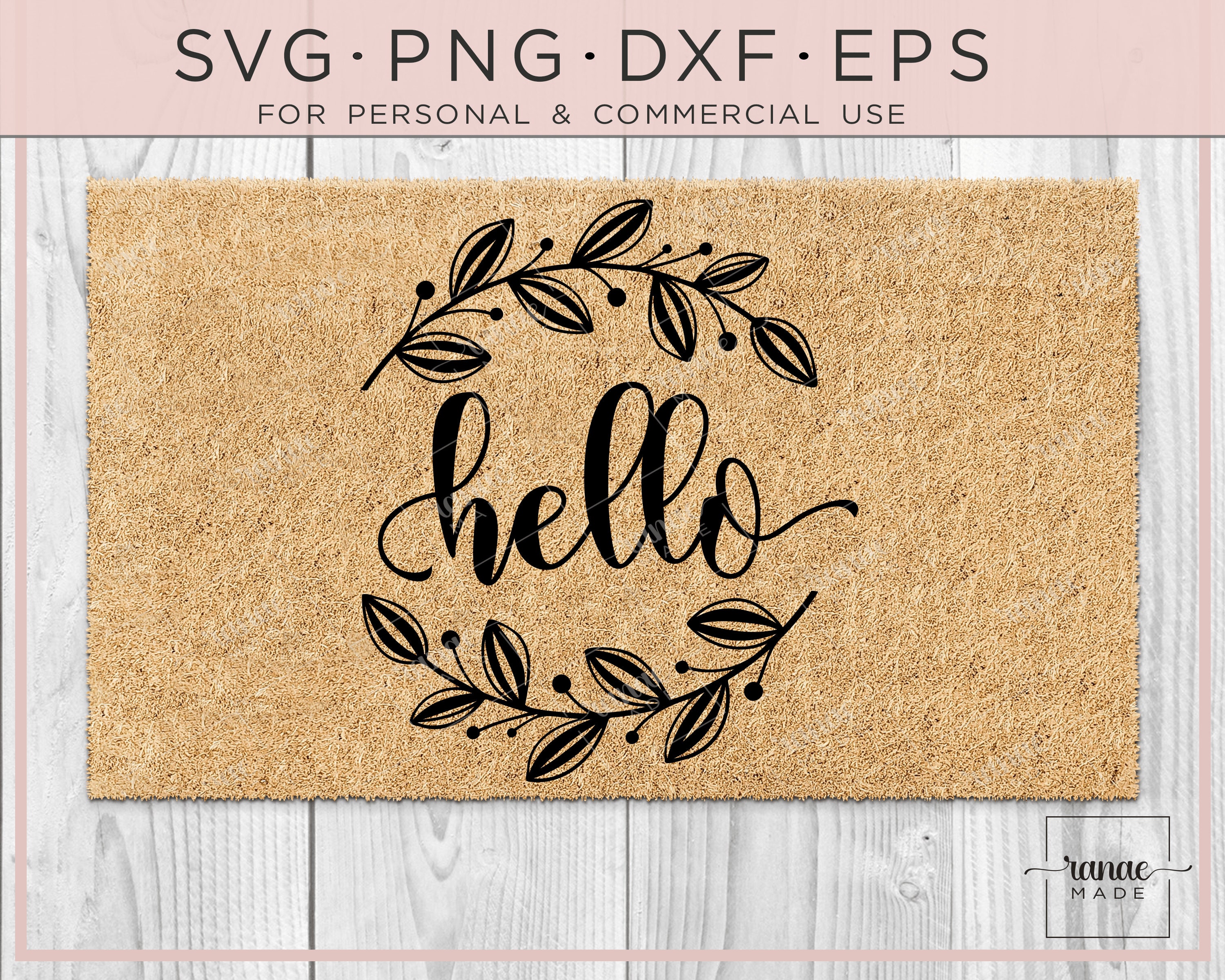 Hello Sign Svg, Doormat Svg, Front Door Svg, Door Decal Svg, Hello Svg ...