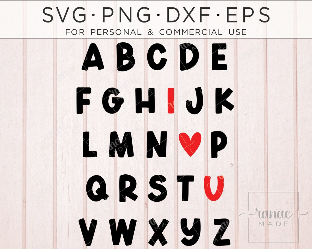 ABC I Love You Svg Cut File for Cricut, ABC Svg, Alphabet Svg ...
