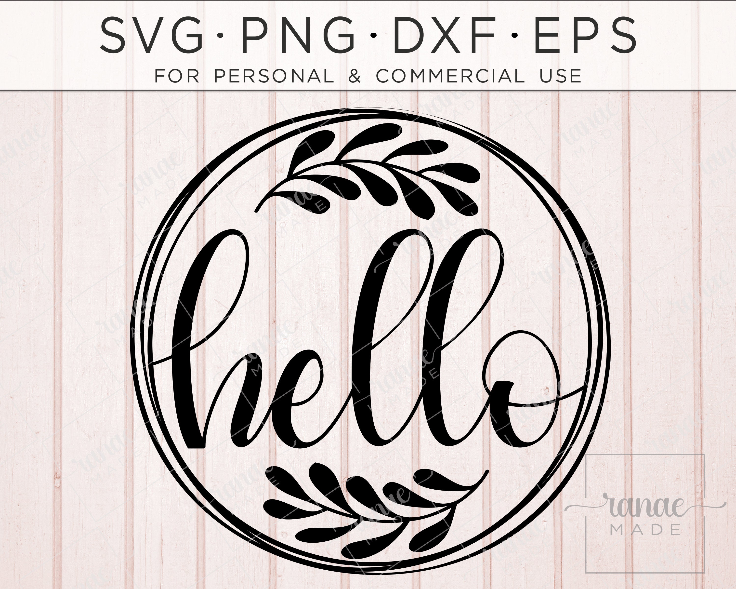 Hello Svg Welcome Svg Round Sign Svg Hello Circle Svg Door - Etsy UK