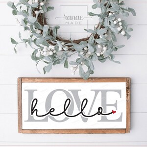 Hello Love SVG, Valentine's Day, Hello Valentine, Wood Sign ...