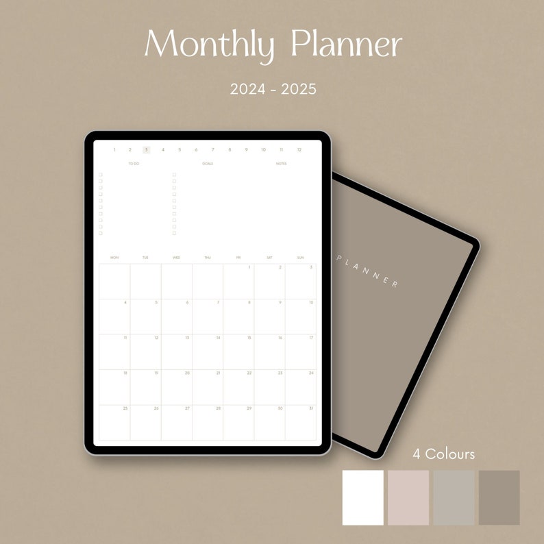 2024 2025 Monthly Planner | Calendar | Simple Calendar | to Do ...