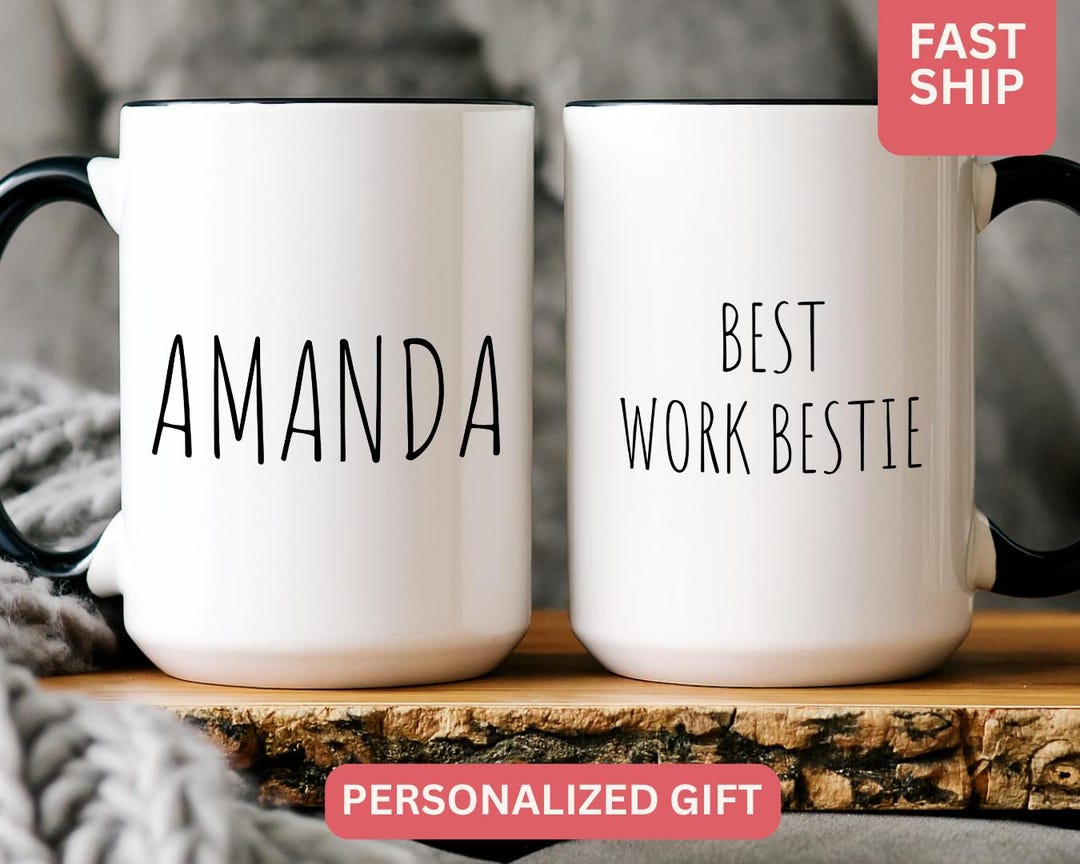 Work Bestie Gift, Personalized Work Bestie Mug, Coworker Best Friend ...