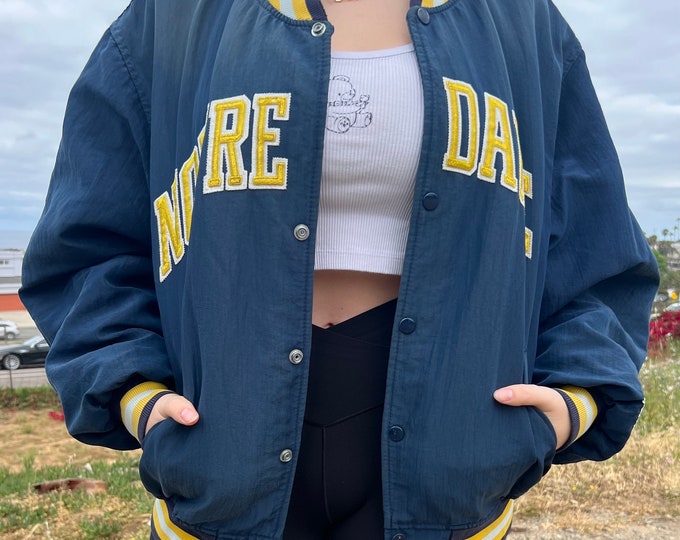 Vintage Notre Dame Bomber Jacket - Etsy