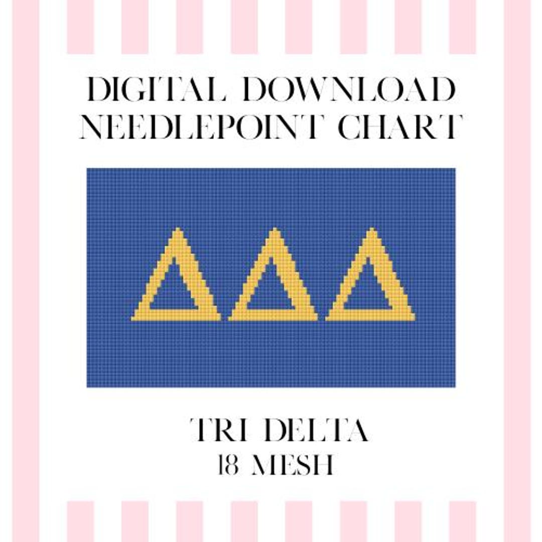 Tri Delta Sorority Needlepoint Chart 18 Mesh Digital Download - Etsy