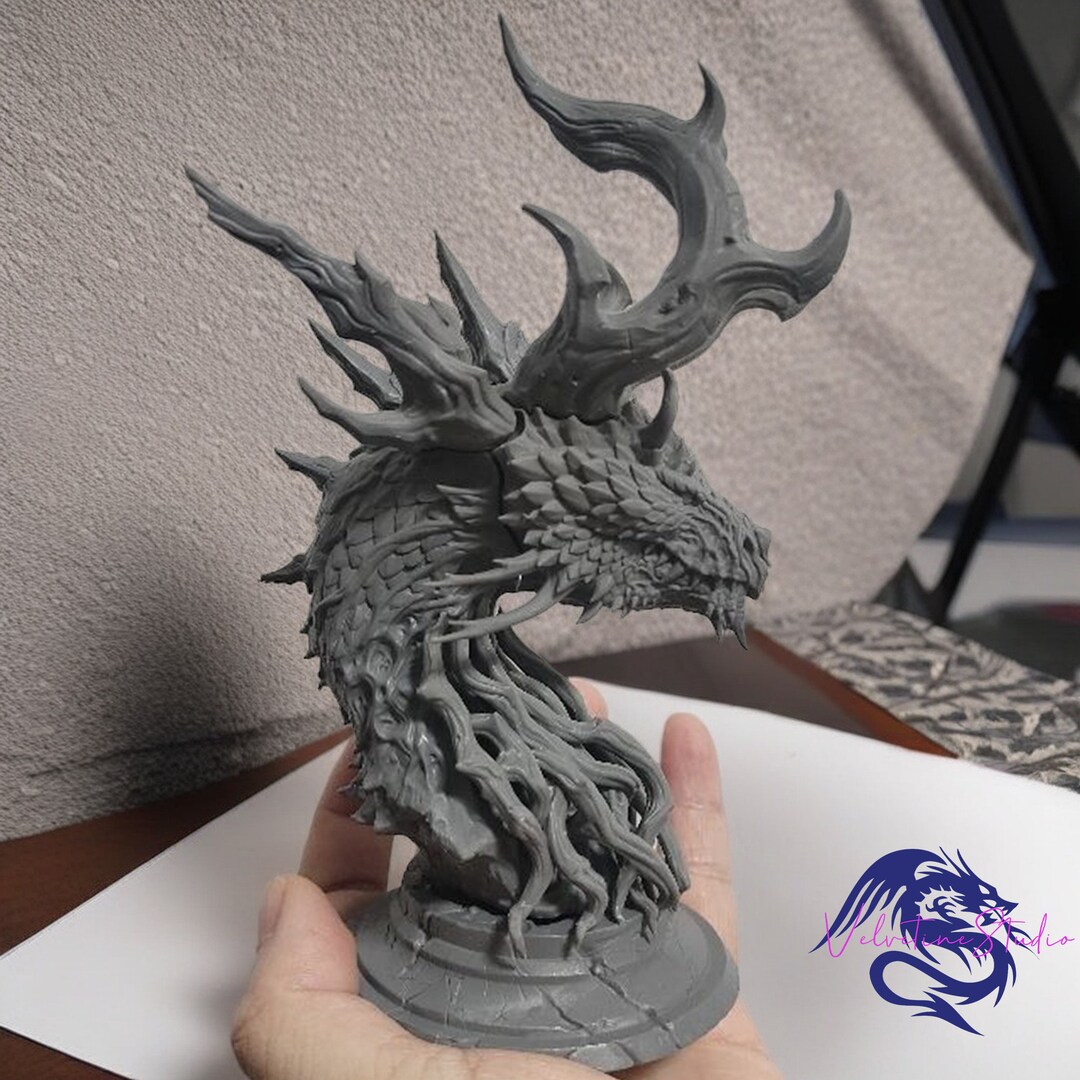 Miniature Statue of the Forest Dragon, Unpainted Dragon Model, Resin 3D ...