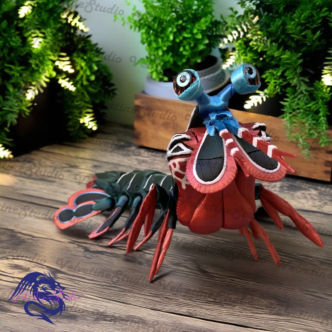 3d Printed Mantis Shrimp, Boxer Shrimp, 4 Colors Available, 3d Printed ...