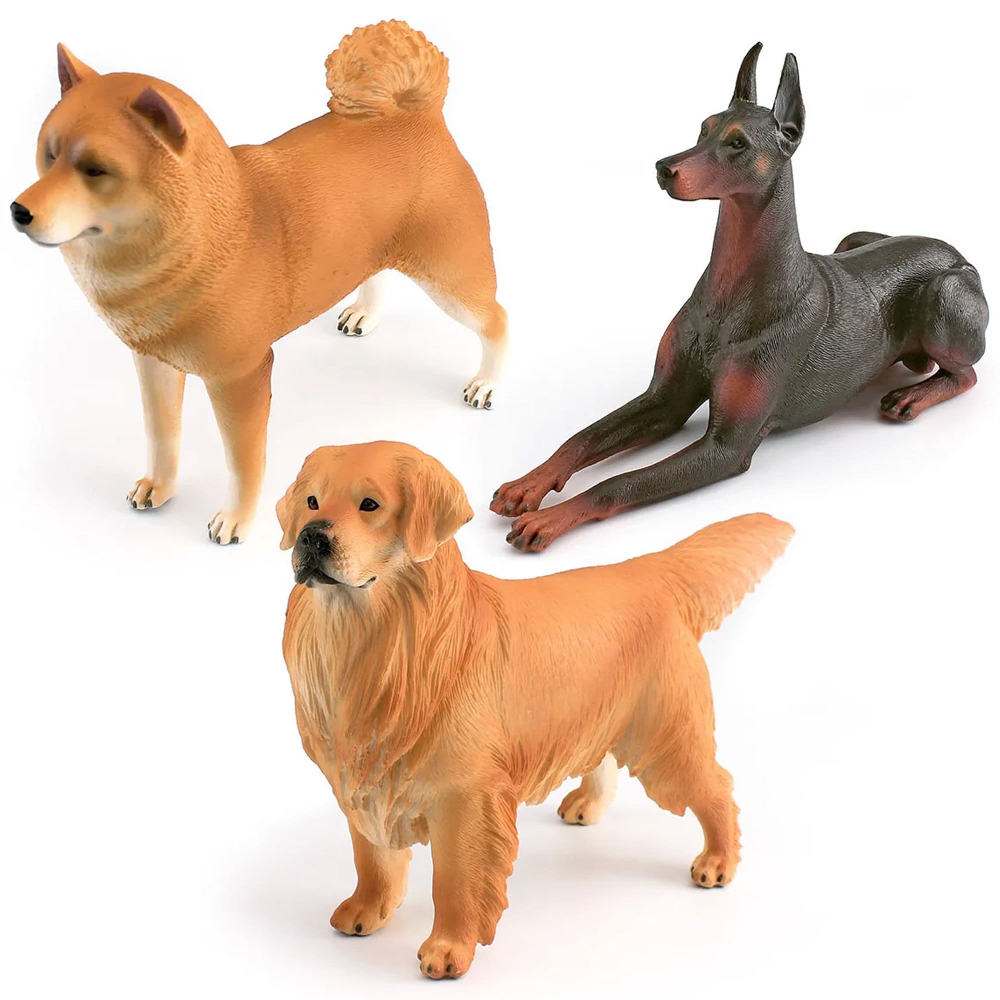 Simulated Pet Dog Miniature Model, Solid Shiba Inu, Golden Retriever ...