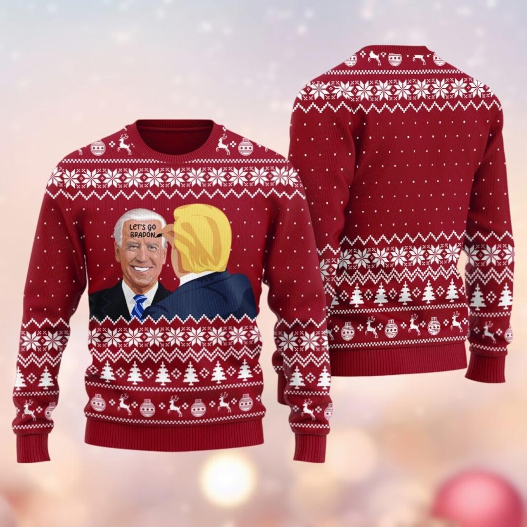 Trump Ugly Christmas Sweater, Biden Trump Christmas Sweater, Politics ...