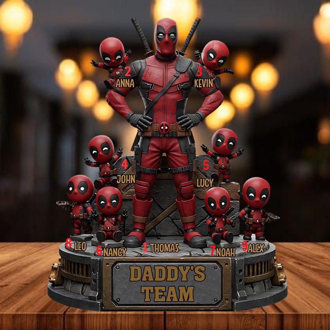 Personalized Deadpool Daddy's Team Acrylic Plaque, Marvel Avengers ...