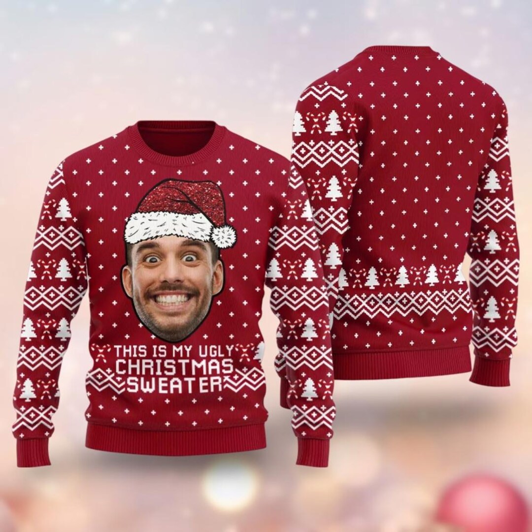 Custom Face Funny Sweater, Face Christmas Ugly Sweater for Kids ...