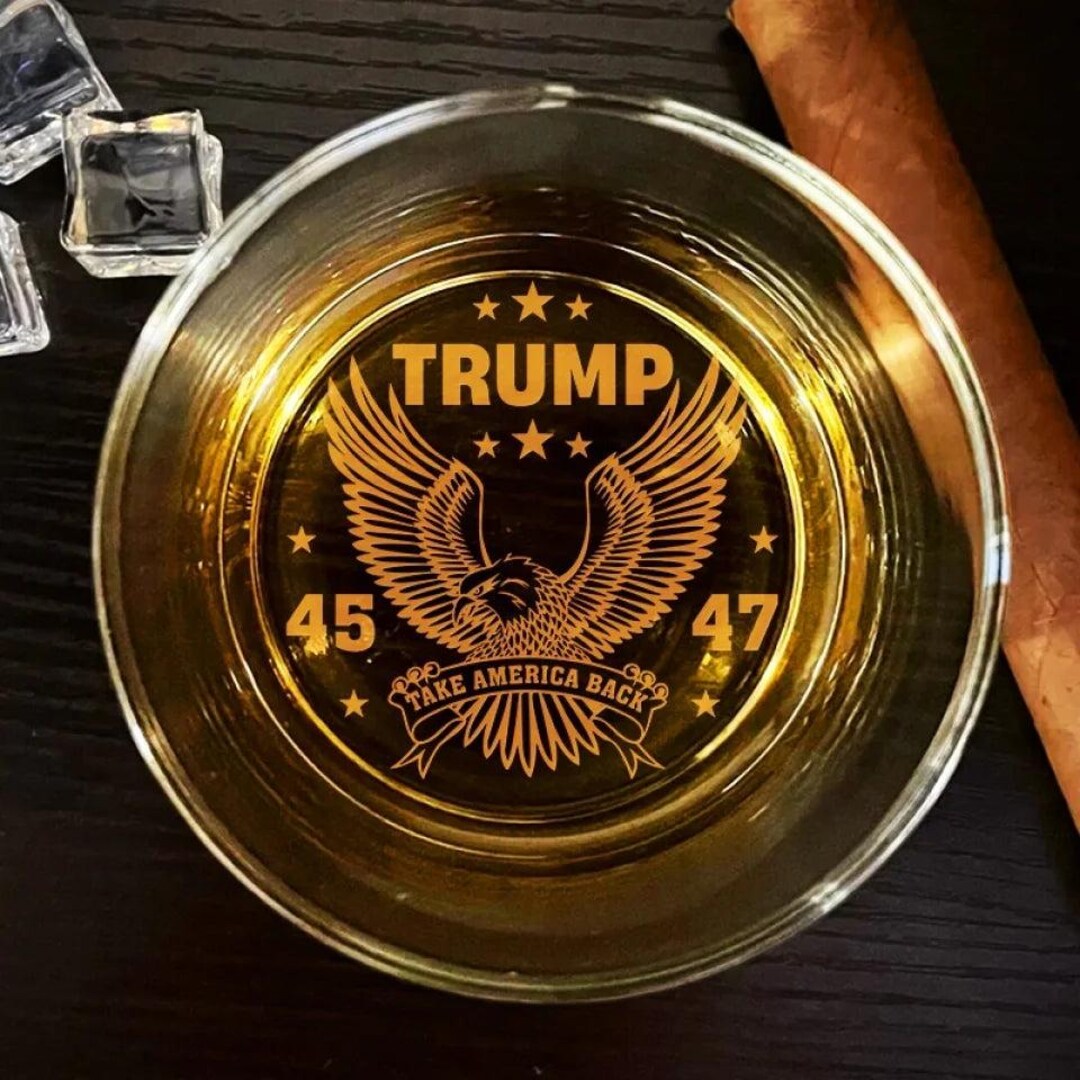 Trump 2024 Whiskey Glass, Trump 2024, President Trump 47 Whiskey Glass ...